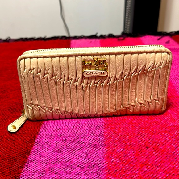Coach | Bags | Coach Madison Gathered Leather Accordion Zip Wallet ...